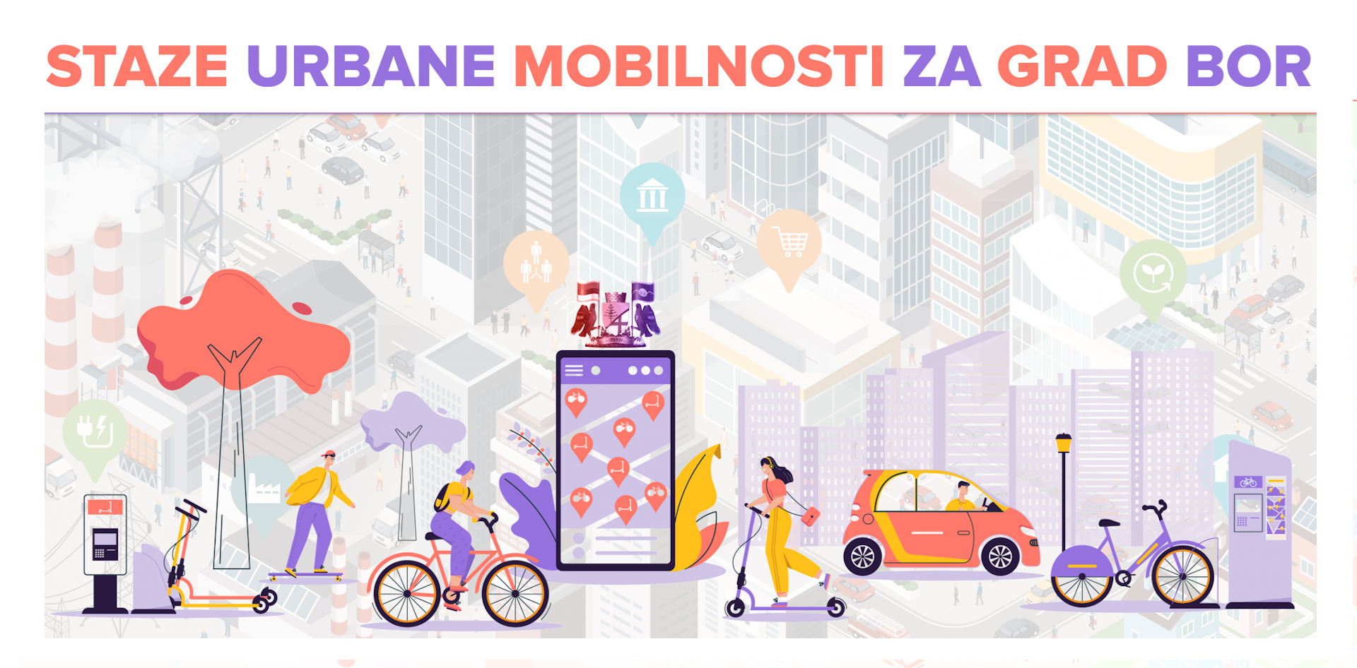 Staze urbane mobilnosti - Bor - mapa